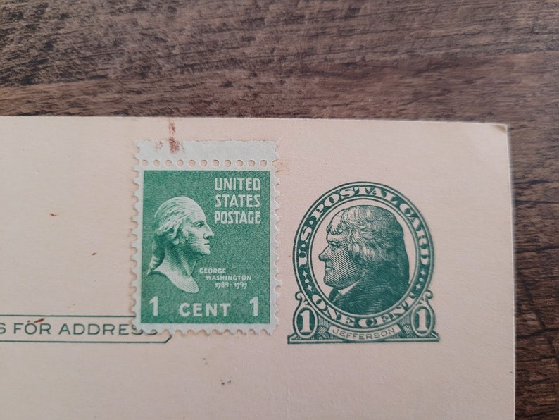 Vintage Prepaid 1 Cent Postcard With Green George Washington 1 Cent ...