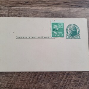 Vintage Prepaid 1 Cent Postcard With Green George Washington 1 Cent ...