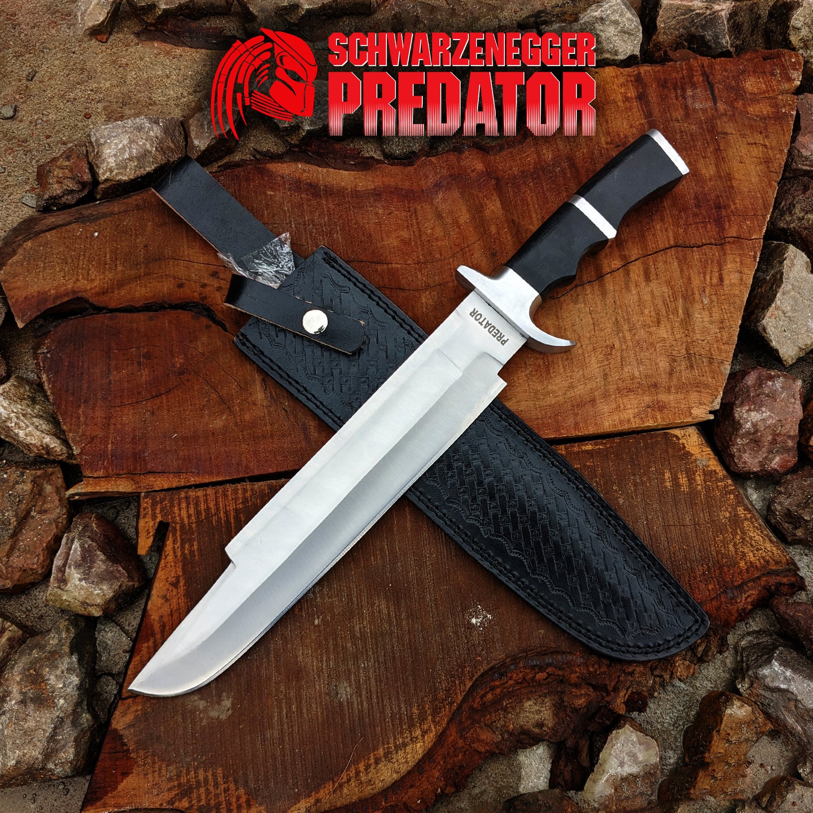 Predator Bowie Knife: Handmade 5160 Spring Steel Predator Replica ...