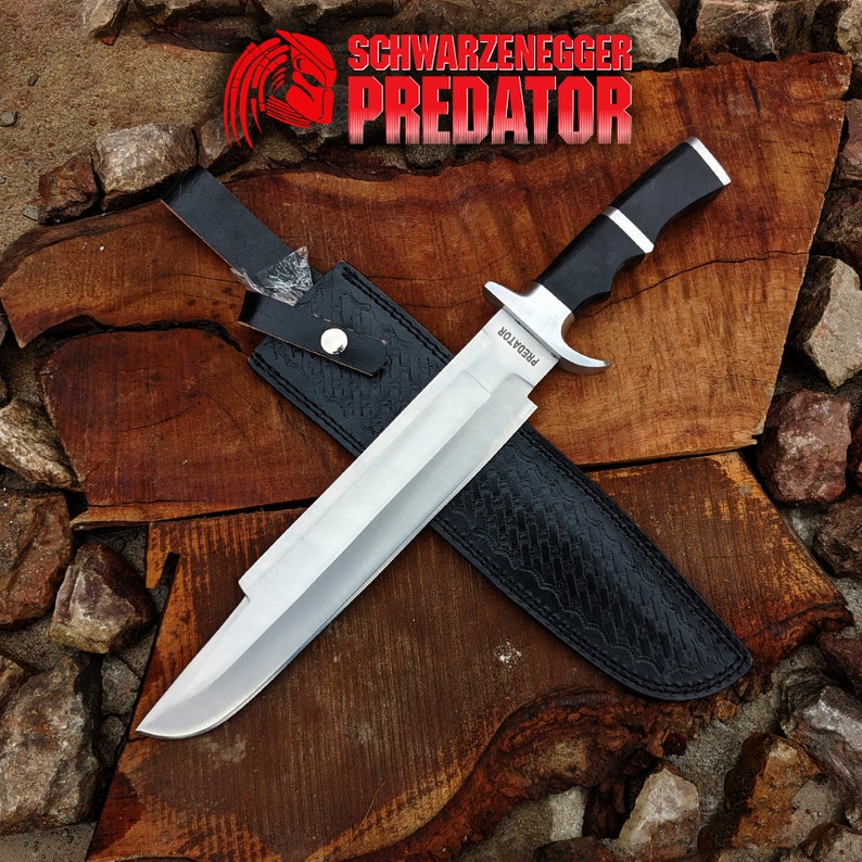 Predator Bowie Knife: Handmade 5160 Spring Steel Predator Replica ...