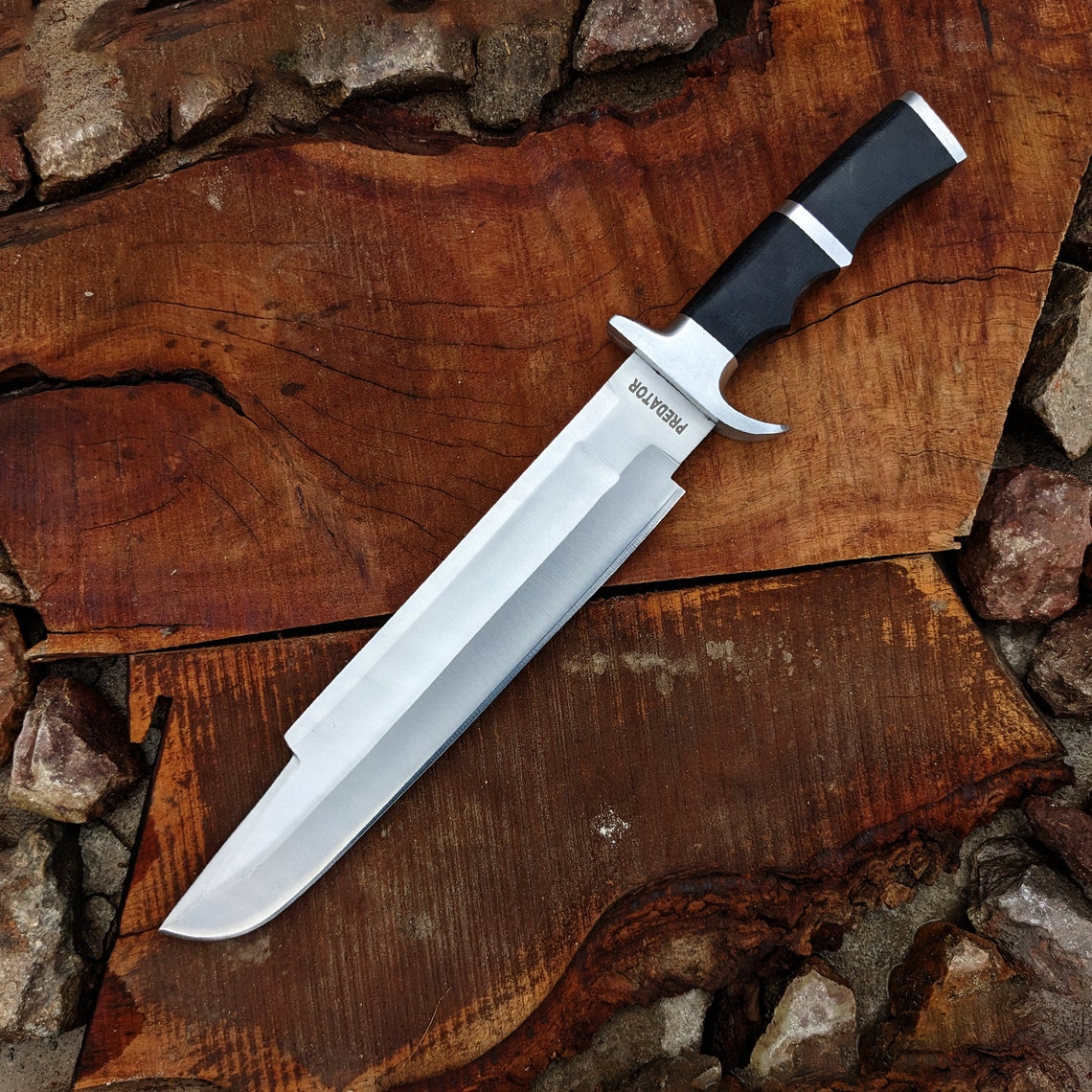 Predator Bowie Knife: Handmade 5160 Spring Steel Predator Replica ...
