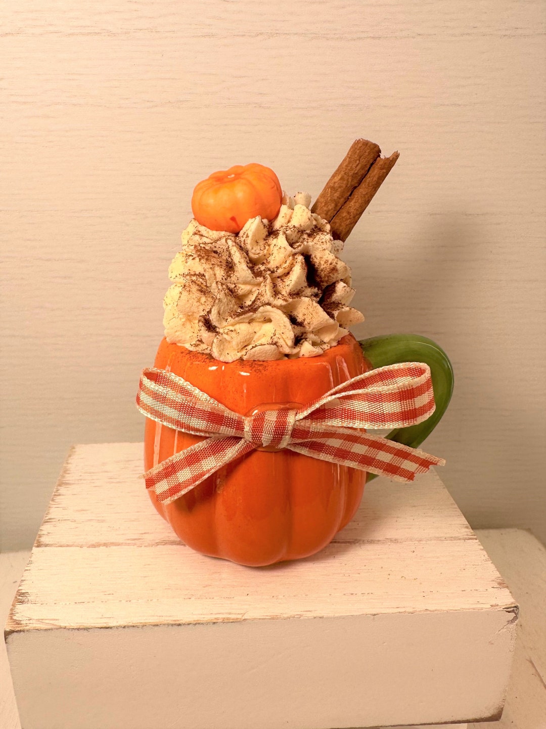 Mini Pumpkin Spice Mug With Faux Whipped Cream, Mini Pumpkin Spoon ...
