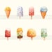 Watercolor Ice Cream Clip Art, Summer Clipart, Dessert Cute ...