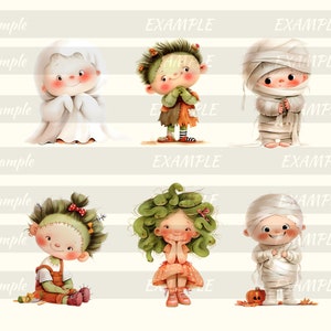Watercolor Halloween Kids Clipart Bundle / Cute Arts / Vampire, Witch ...