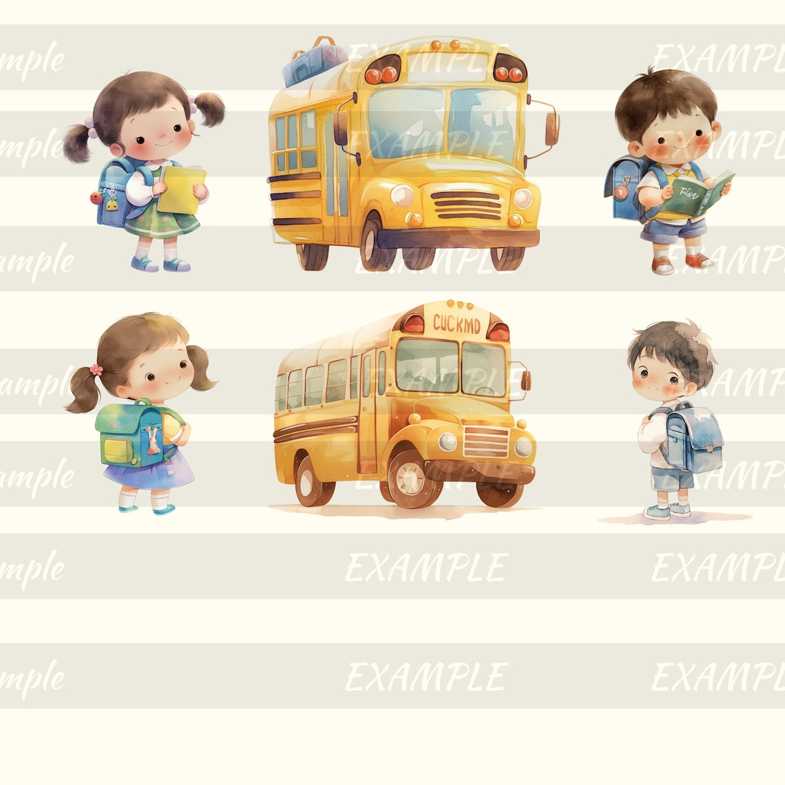 Watercolor Back to School Clipart Bundle / Cute Arts / Watercolor ...