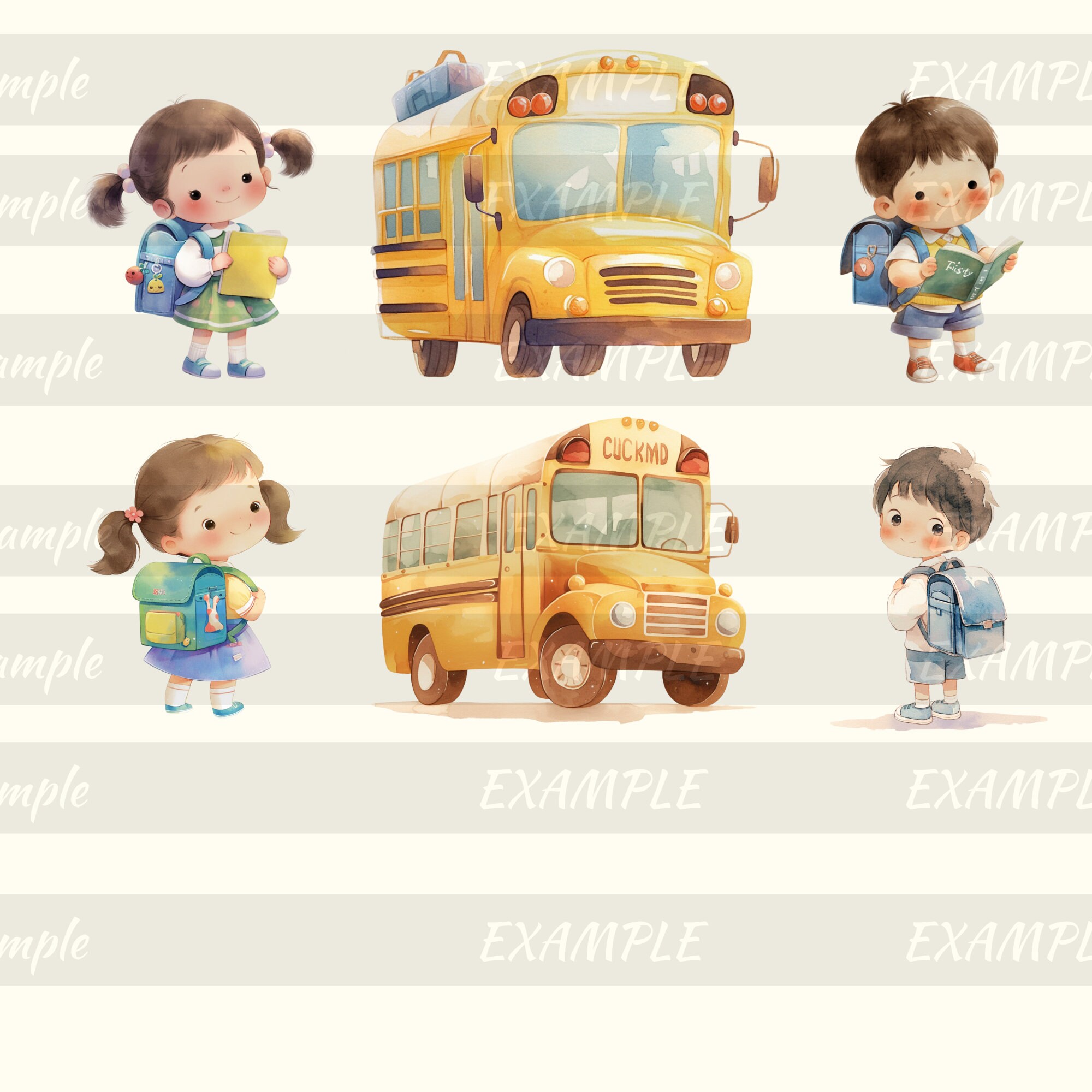 Watercolor Back to School Clipart Bundle / Cute Arts / Watercolor ...