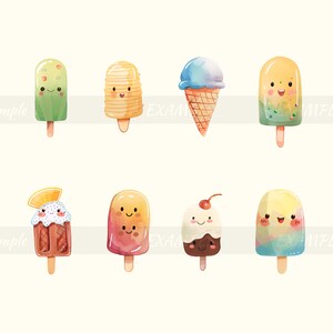 Watercolor Ice Cream Clip Art, Summer Clipart, Dessert Cute ...