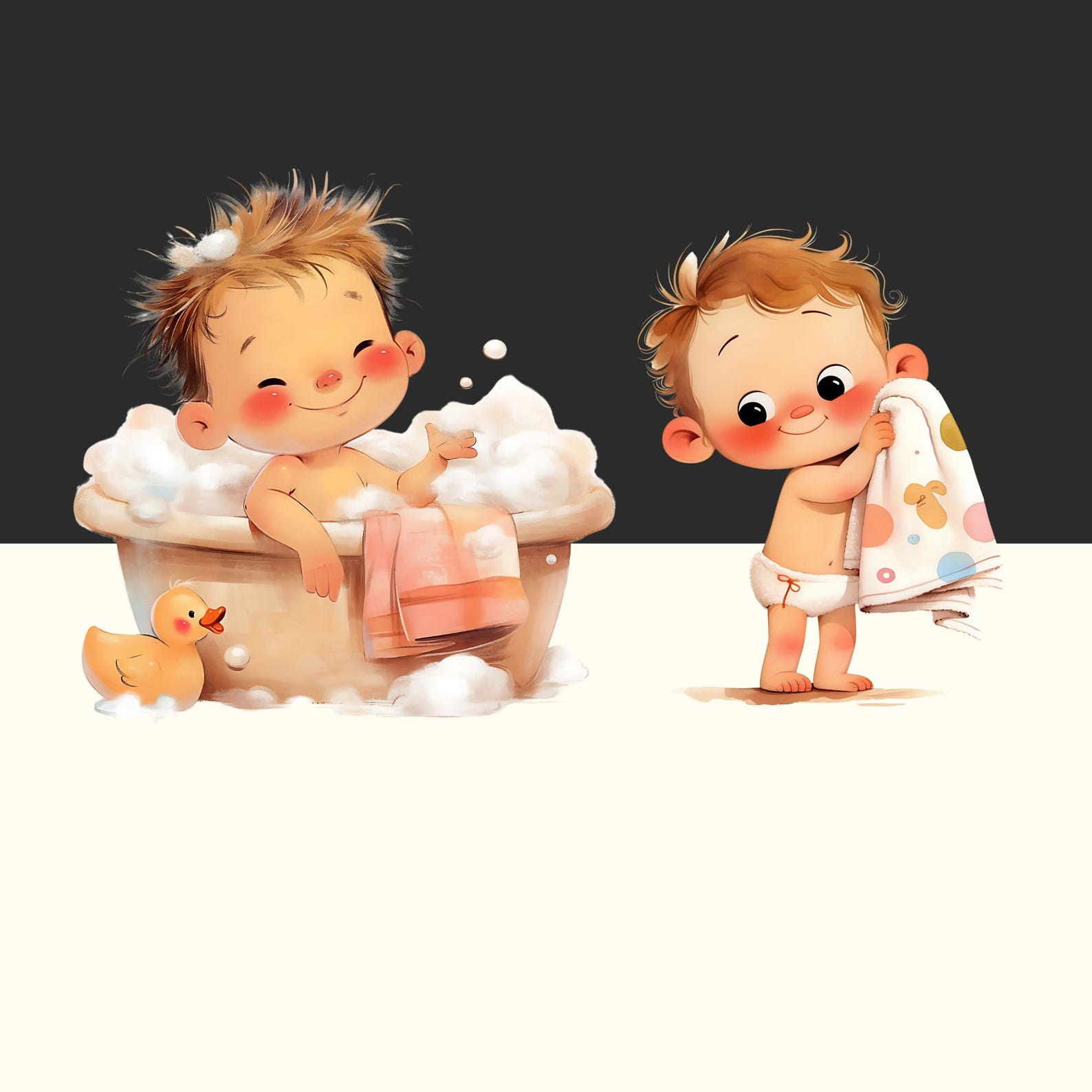 Watercolor Bathroom Kids Clipart Bundle / Cute Toilet Arts / Baby ...