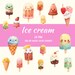 Watercolor Ice Cream Clip Art, Summer Clipart, Dessert Cute ...