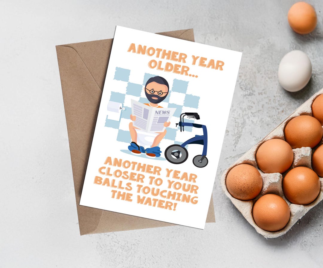 Funny Inappropriate Birthday Card: Balls Touching Water - Etsy