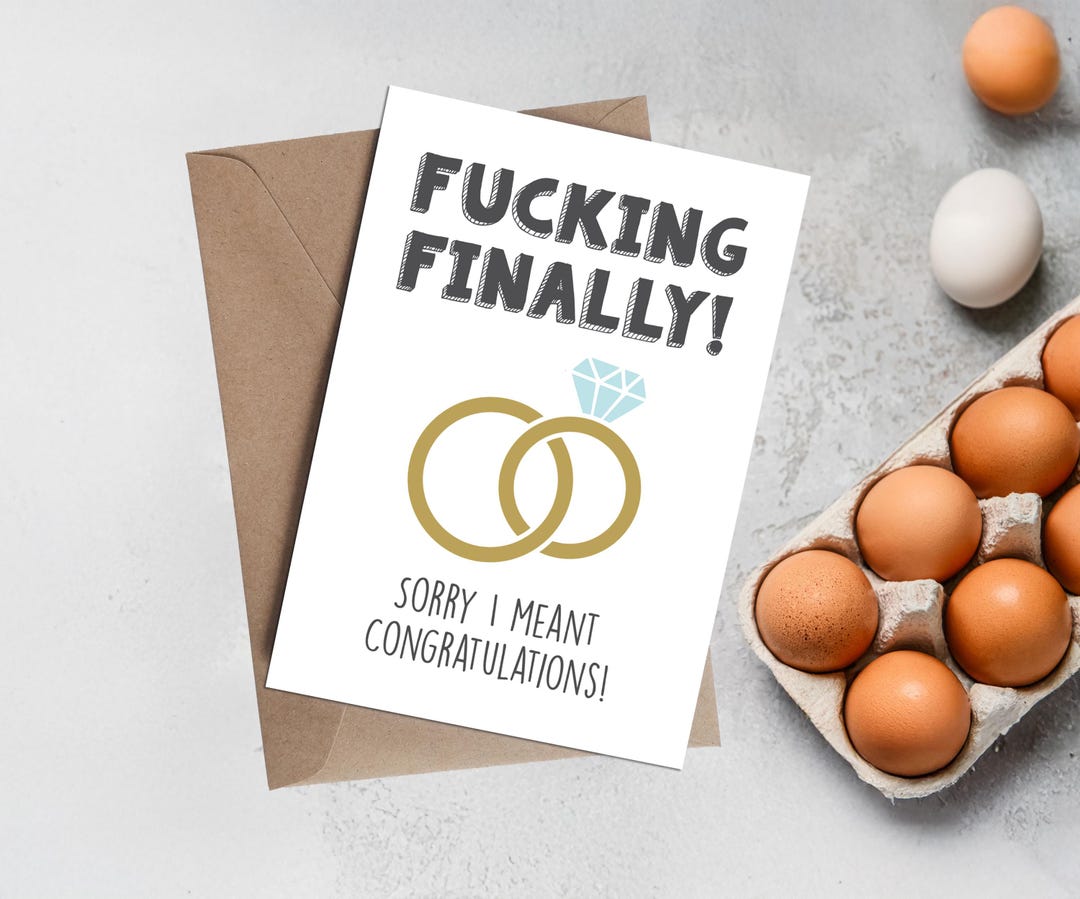 Funny Inappropriate Engagement & Wedding Greeting Card | Fucking ...