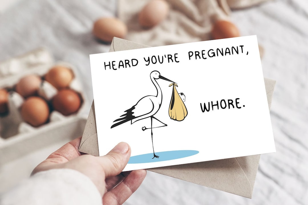 Funny Inappropriate Pregnancy Baby Shower Greeting Card | Heard Your'e ...