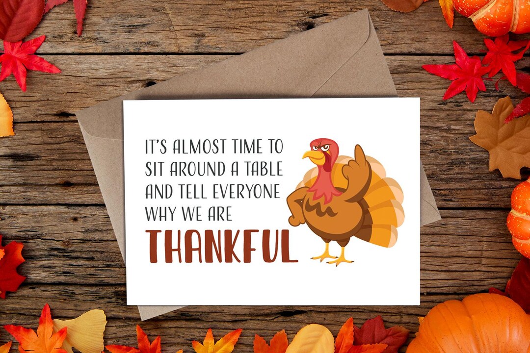 Funny Thanksgiving Greeting Card | Inappropriate Turkey Design - Etsy