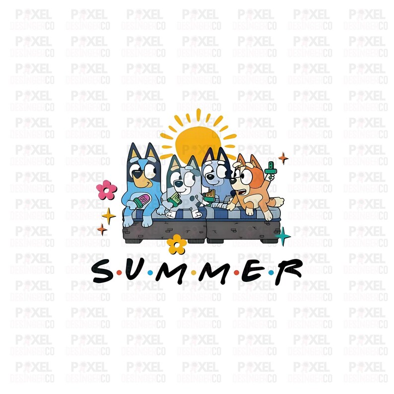 Bluey Friends Summer Png Bluey Png Bluey Family Bluey Cut Files Bluey ...