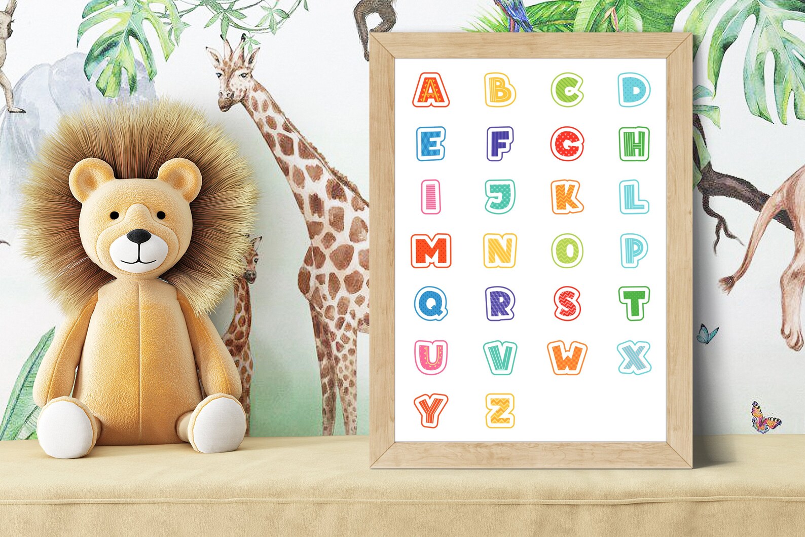 Alphabet Poster, Handwriting Chart Print, Educational Wall Art ...