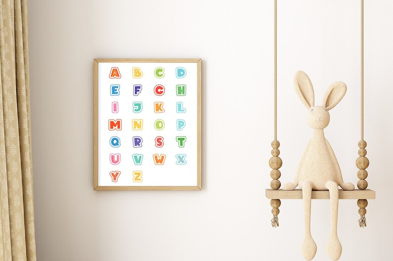 Alphabet Poster, Handwriting Chart Print, Educational Wall Art ...