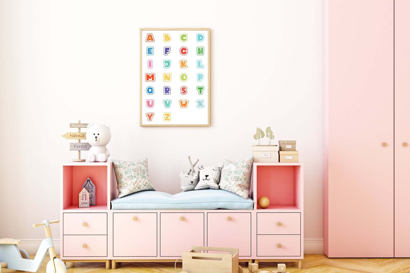 Alphabet Poster, Handwriting Chart Print, Educational Wall Art ...