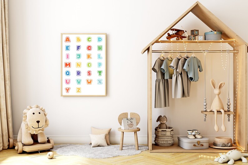 Alphabet Poster, Handwriting Chart Print, Educational Wall Art ...