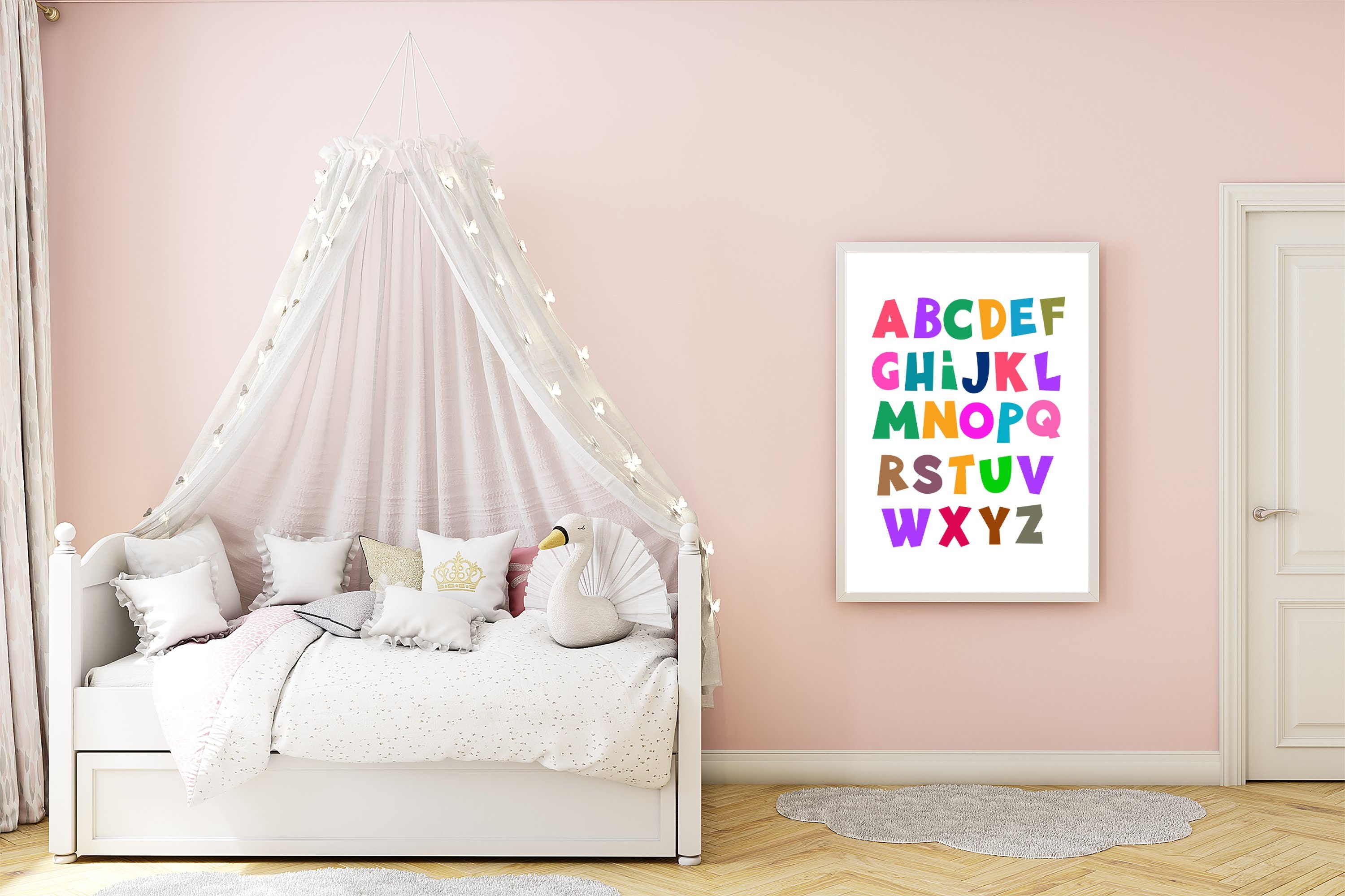 Alphabet Poster, Handwriting Chart, ABC Print, Educational Art, Kids ...