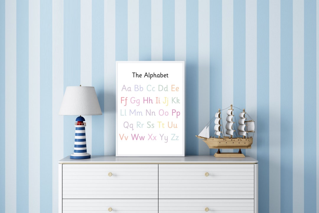 Alphabet Poster, Educational Poster, ABC Print, Nursery Alphabet ...