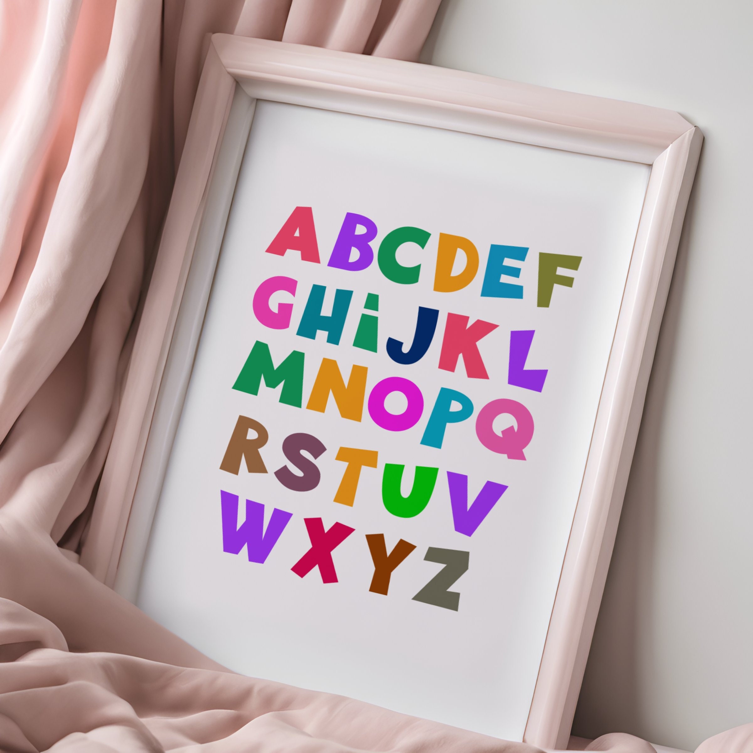 Alphabet Poster, Handwriting Chart, ABC Print, Educational Art, Kids ...