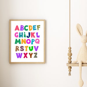 Alphabet Poster, Handwriting Chart, ABC Print, Educational Art, Kids ...