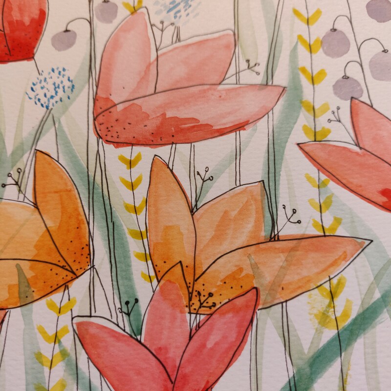 Watercolor Doodle - Etsy