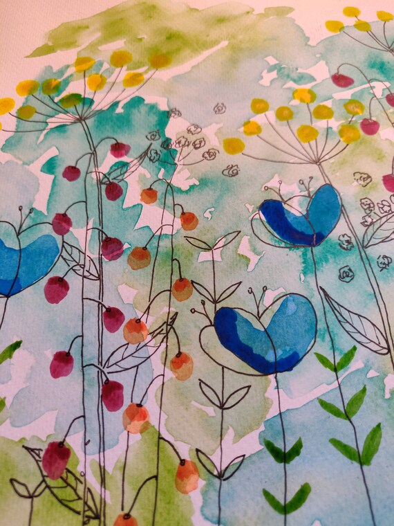 RTS Art Watercolour Doodle | Etsy