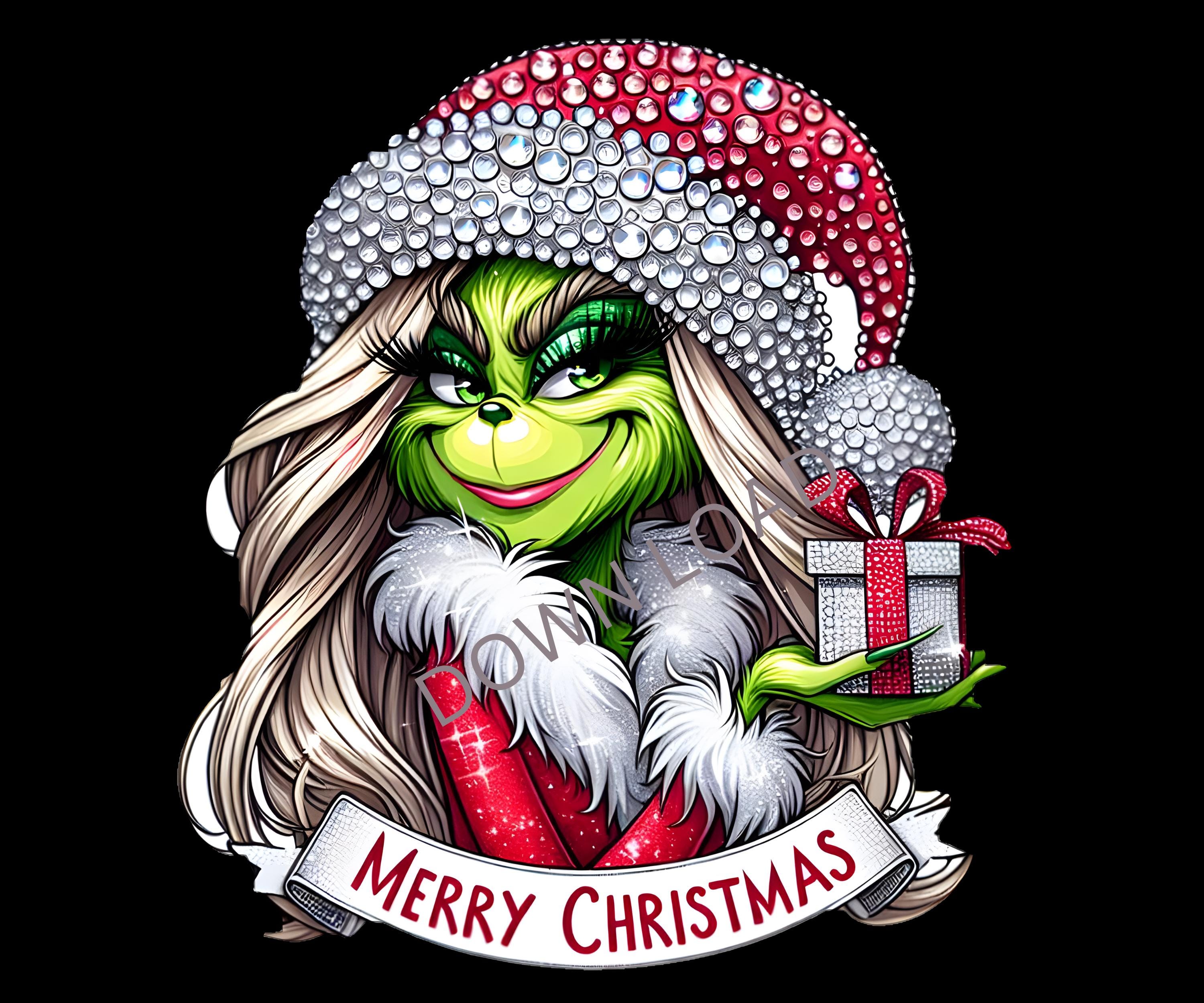 Bling Hat Grinch Bougie Lady Png, Grinch Green Girl Christmas PNG ...