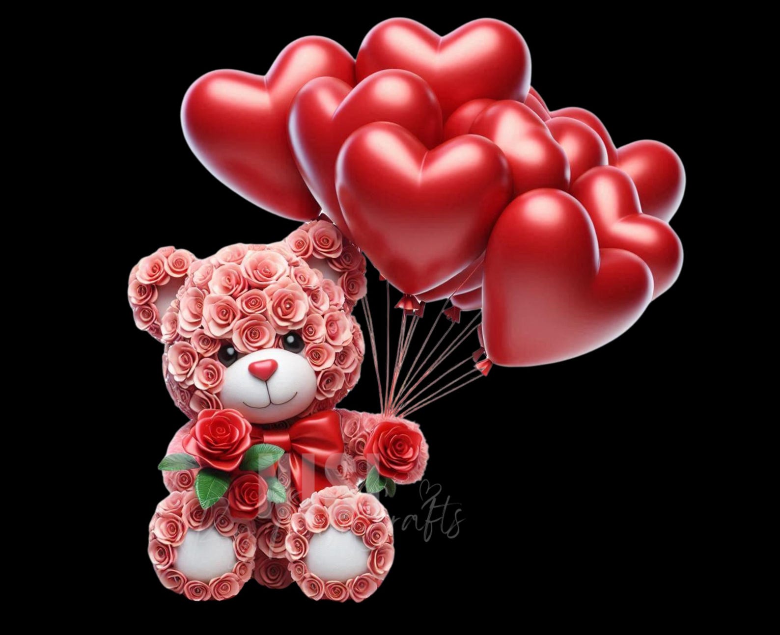 2 Rose Teddy Bears Pink / Rose, Teal /pink PNG - Unique Romantic Gift ...