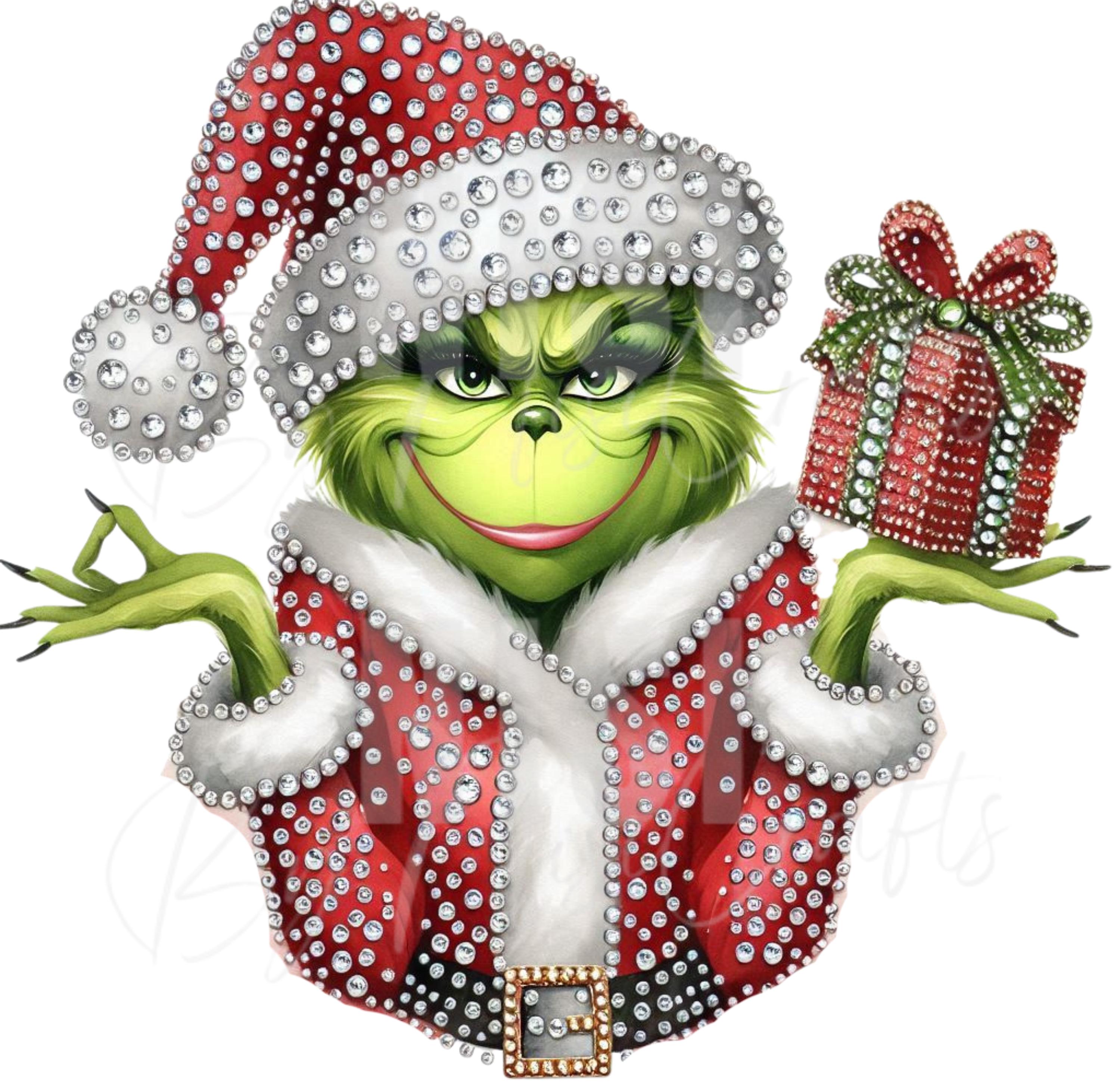 Glitzy Grinch"ette", Queen of Holiday Bling Png X 3, Grinch Green Lady ...