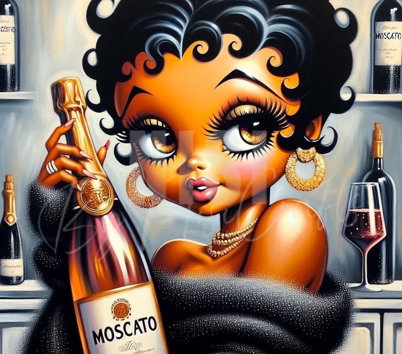 Betty Boop Cute PNG Holding Liquor Bottle Tumbler Wrap X 2 Png ...
