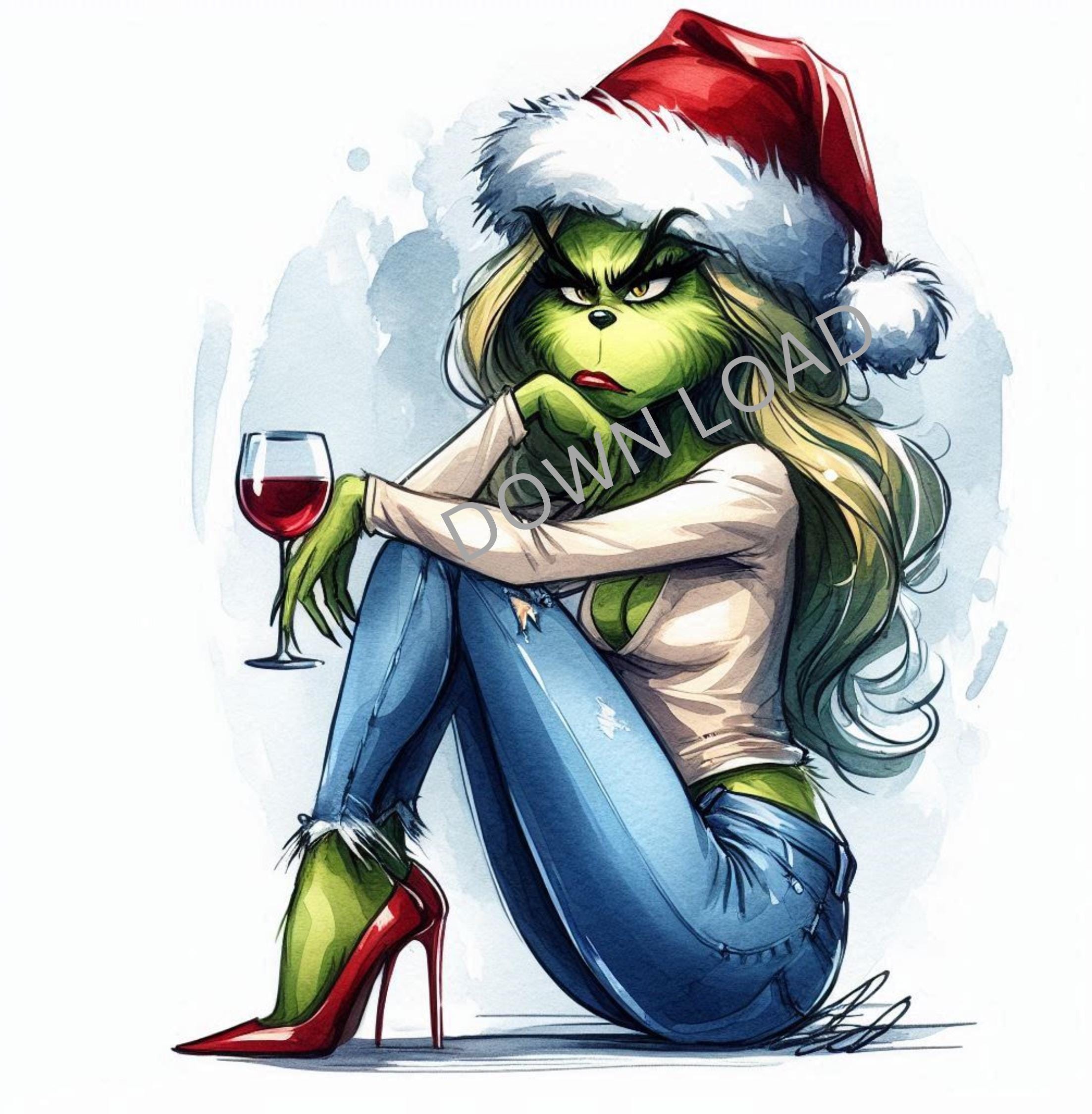 Christmas Grinch Bougie Lady Png, Grinch Mean Green Girl Christmas PNG ...