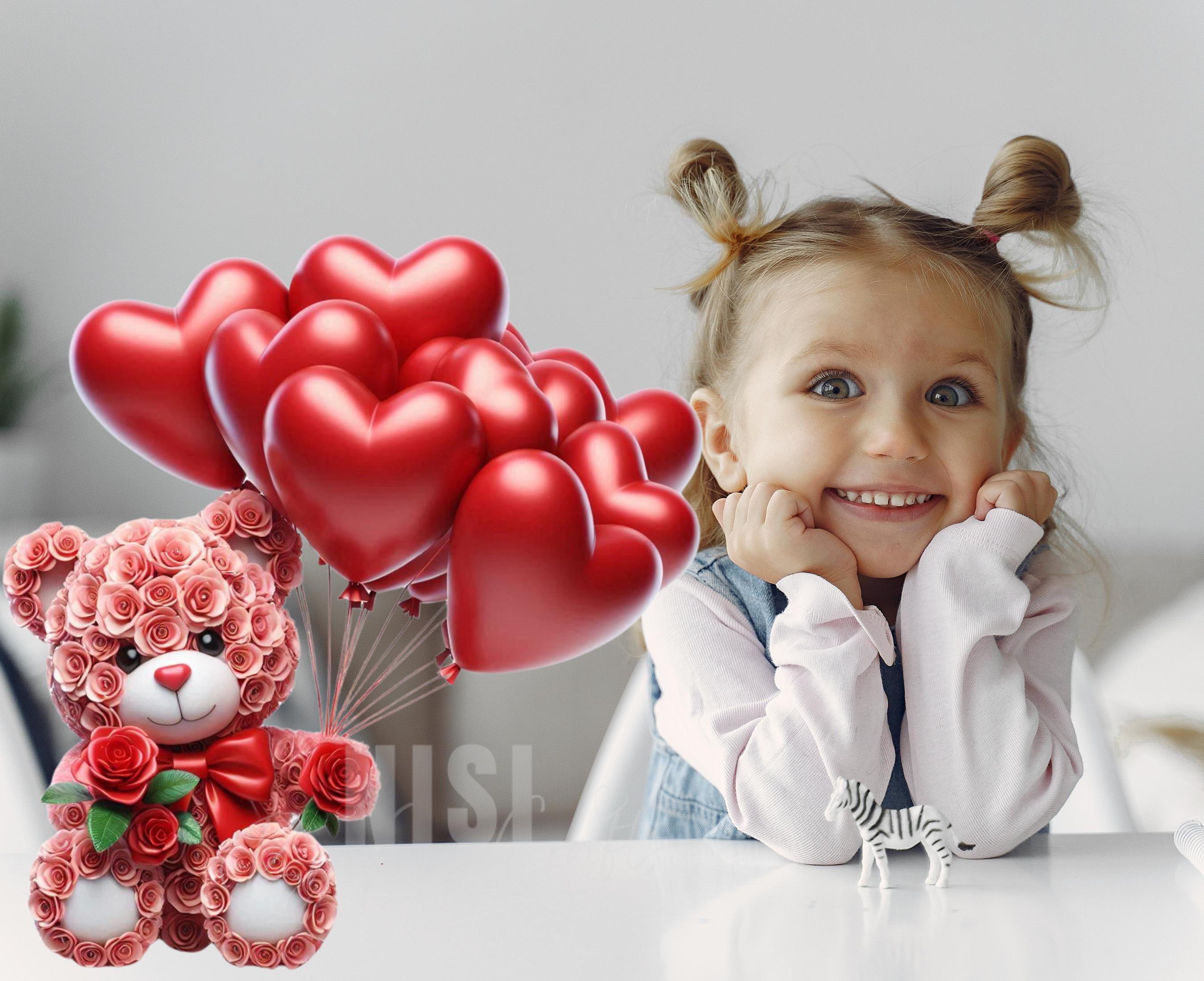 2 Rose Teddy Bears Pink / Rose, Teal /pink PNG - Unique Romantic Gift ...