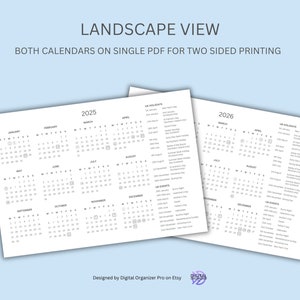 2025 - 2026 Calendar Including UK Holidays, for Desk, Wall, Notebook ...