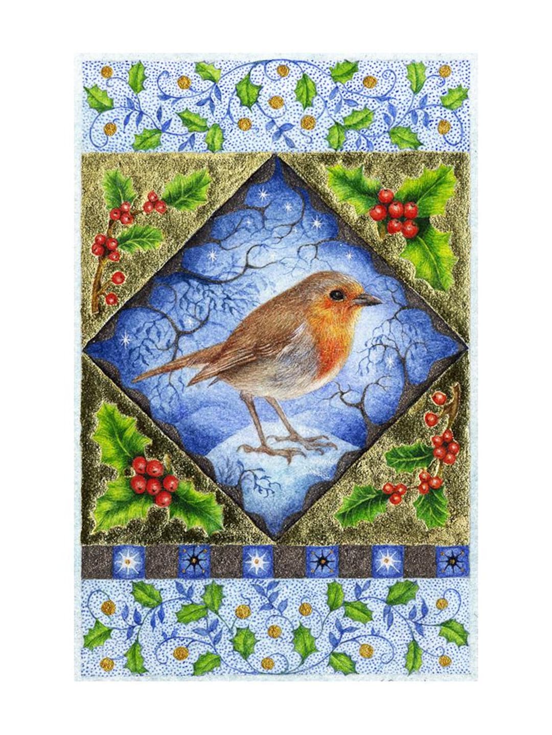 Robin Illumination Blank Greeting Card by Valerie Greeley - Etsy