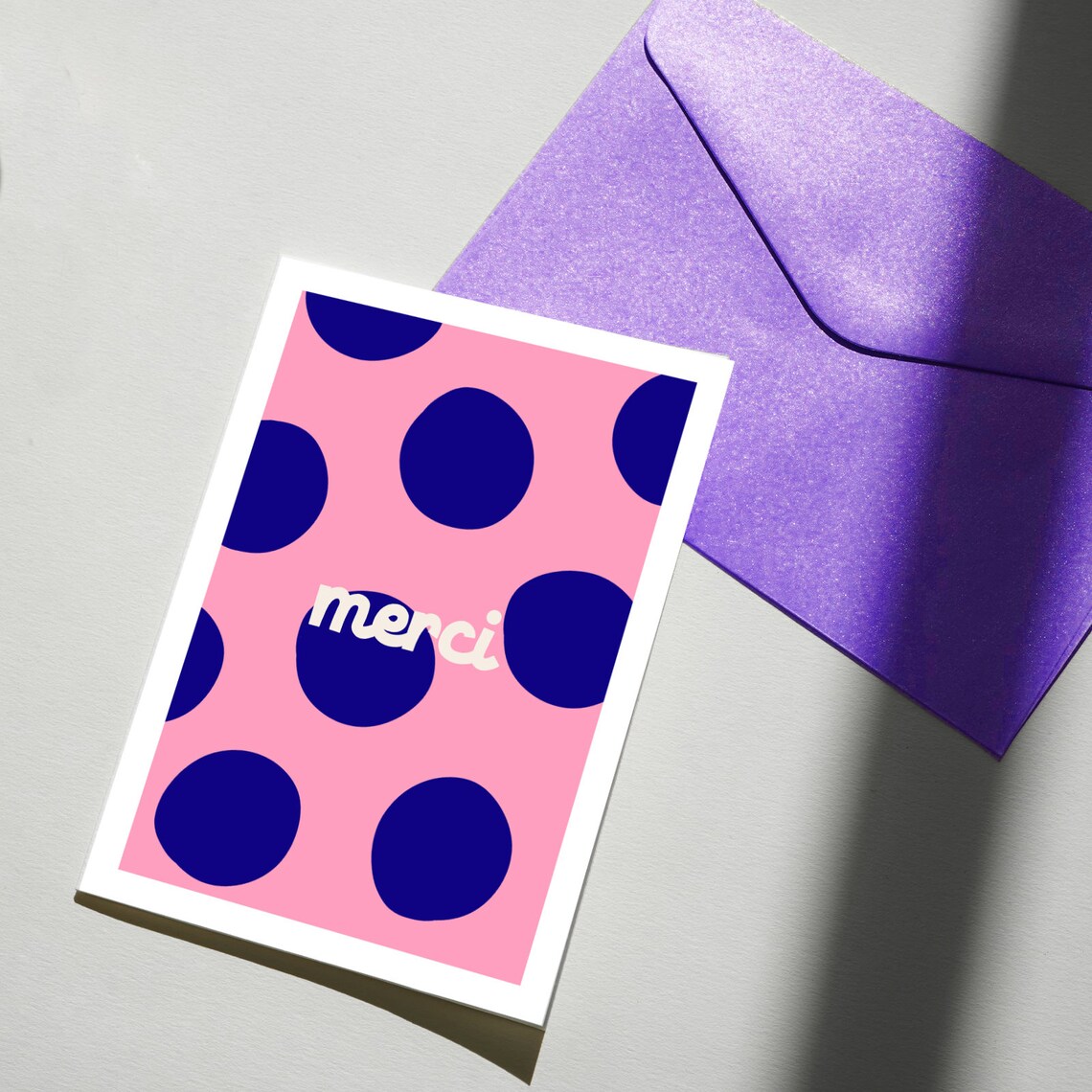 Merci Custom Illustrated Thank You A6 Greeting Card - Etsy