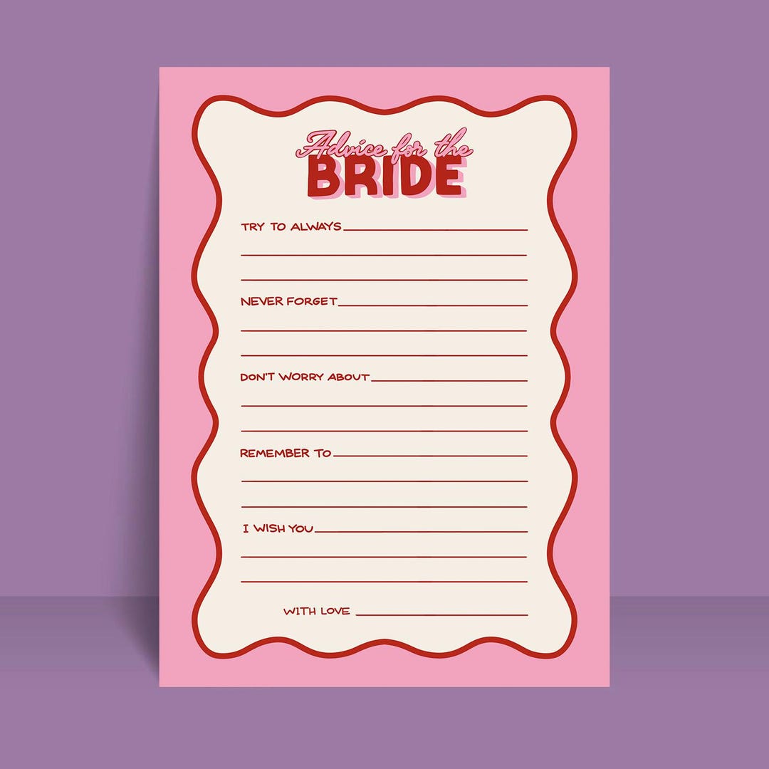 Illustrated Advice for the Bride Print A6 Card With Envelope - Etsy
