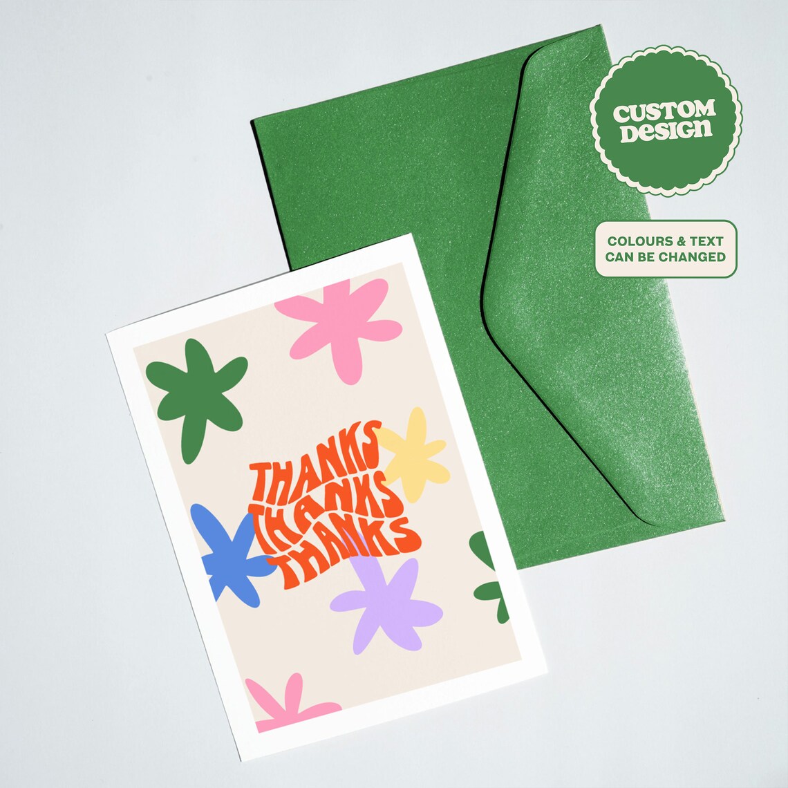 Personalised Custom Illustrated Thank You Greeting Card - Etsy