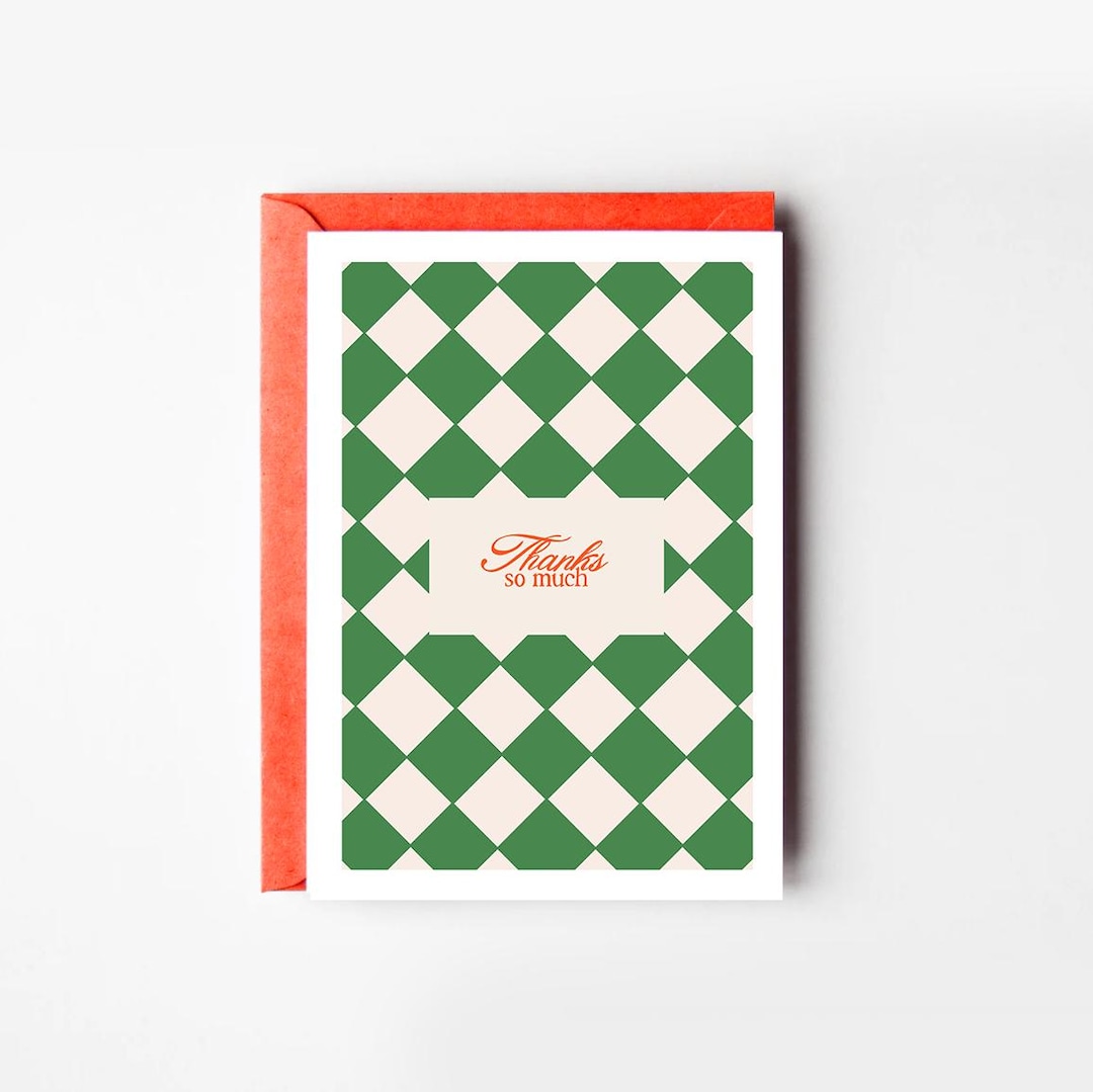 Custom Illustrated Thank You Check A6 Greeting Card - Etsy