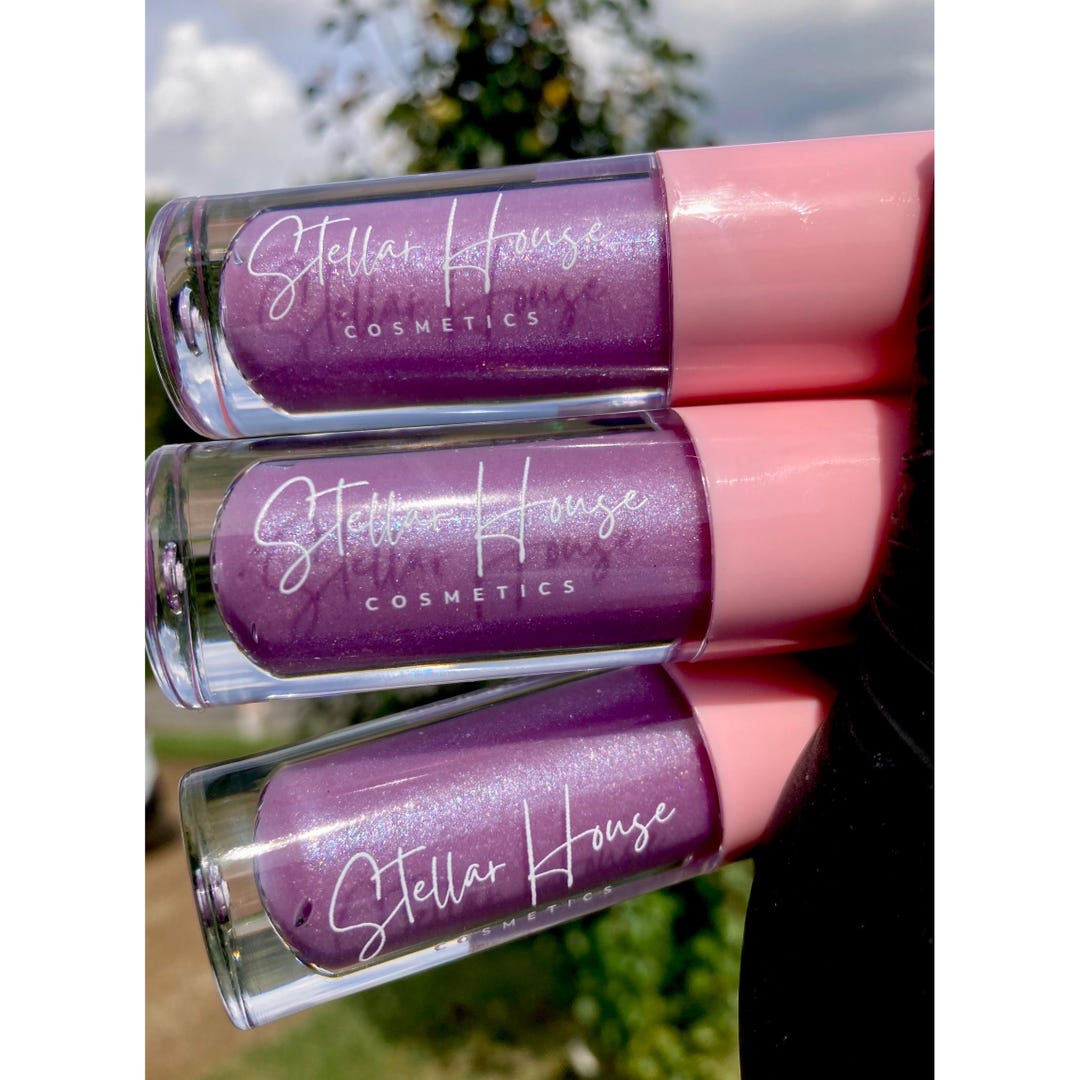 Purple Pixie Butter Gloss Purple Lavender With Pink Sparkle Shade Lip ...