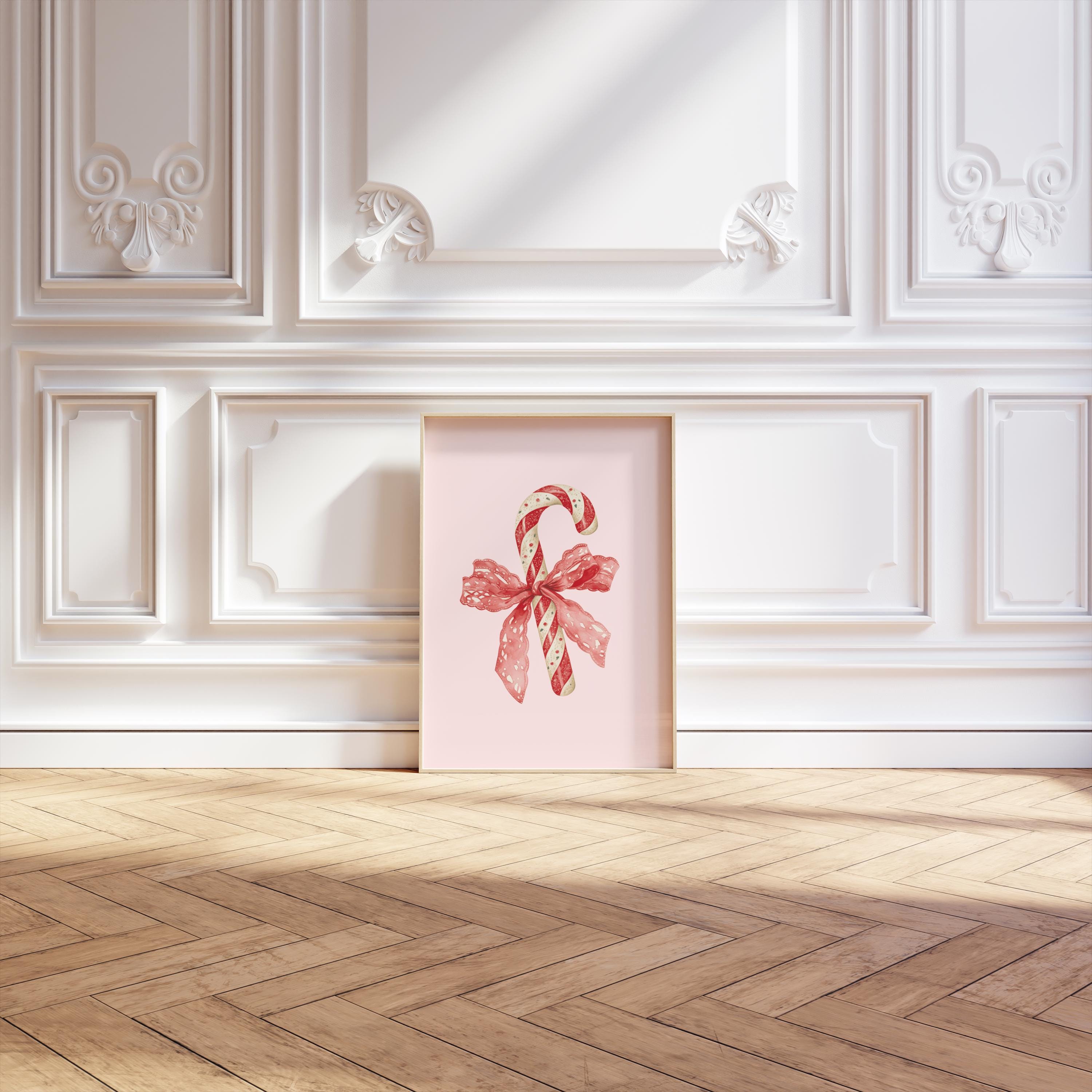 Candy Cane Poster, Girly Christmas Poster, Pink Christmas Poster ...