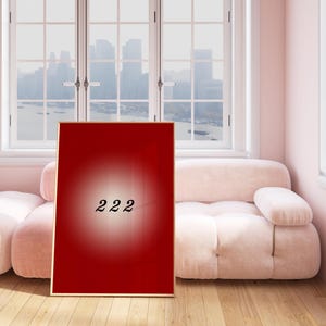 222 Angel Number Poster, Red Aura Poster, Coquette Angel Number Poster ...
