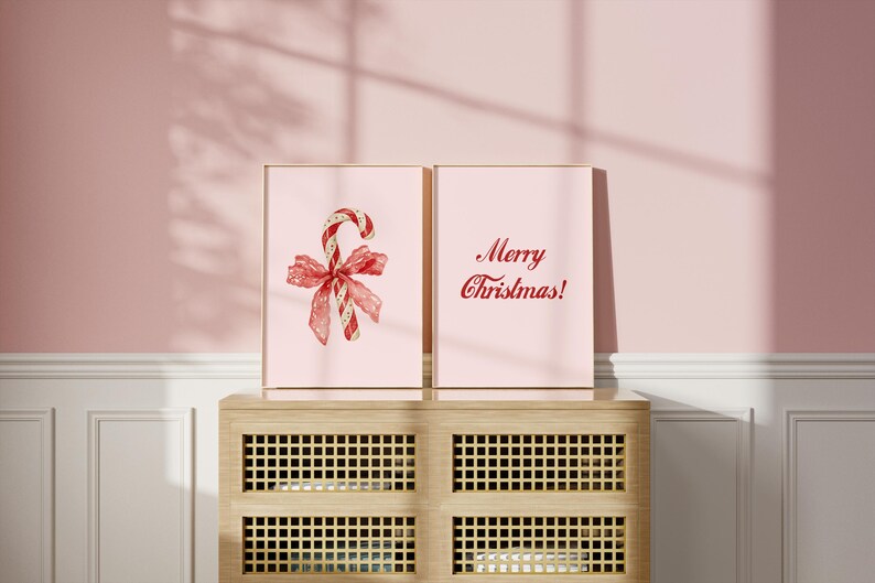 Pink Christmas Wall Art, Coca-cola Christmas Posters, Girly Christmas ...