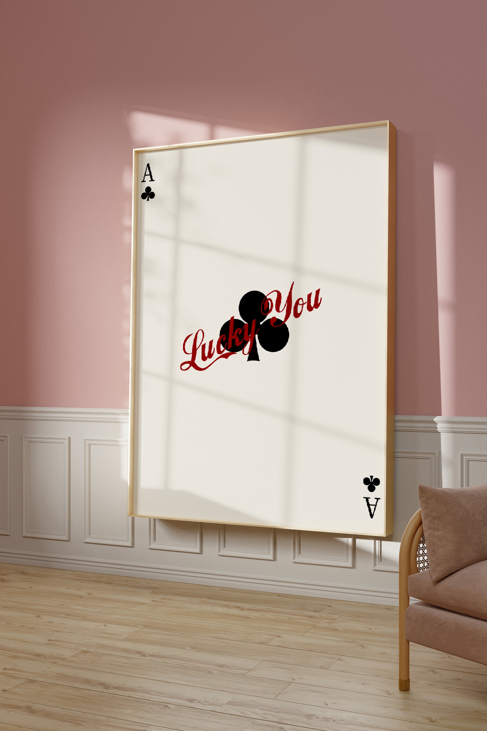 Lucky Card Poster, Ace of Clovers Poster, Lucky Card Print, Trendy ...