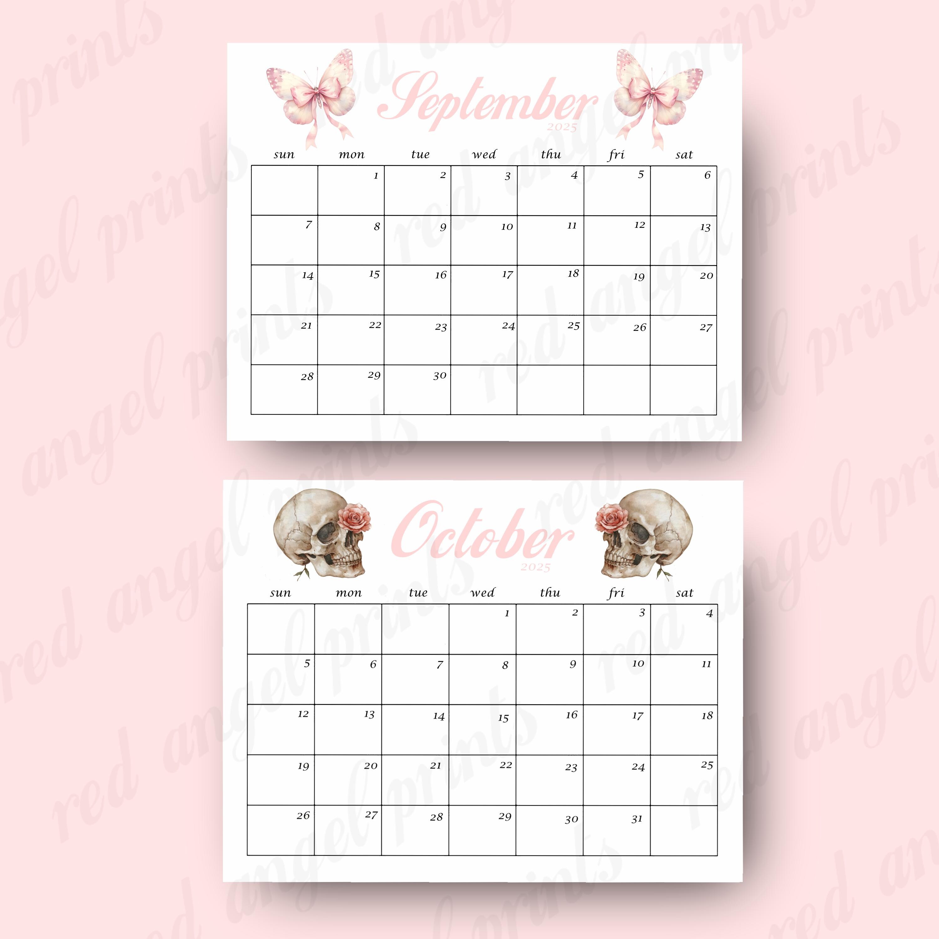 Coquette Calendar 2025, 2025 Full Year Calendar, Girly Pink Calendar ...