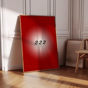 222 Angel Number Poster, Red Aura Poster, Coquette Angel Number Poster ...
