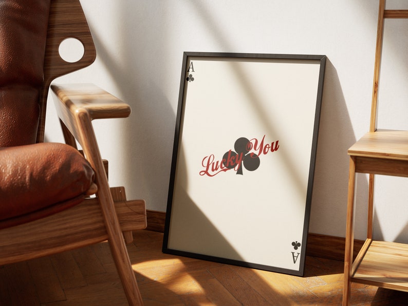 Lucky Card Poster, Ace of Clovers Poster, Lucky Card Print, Trendy ...