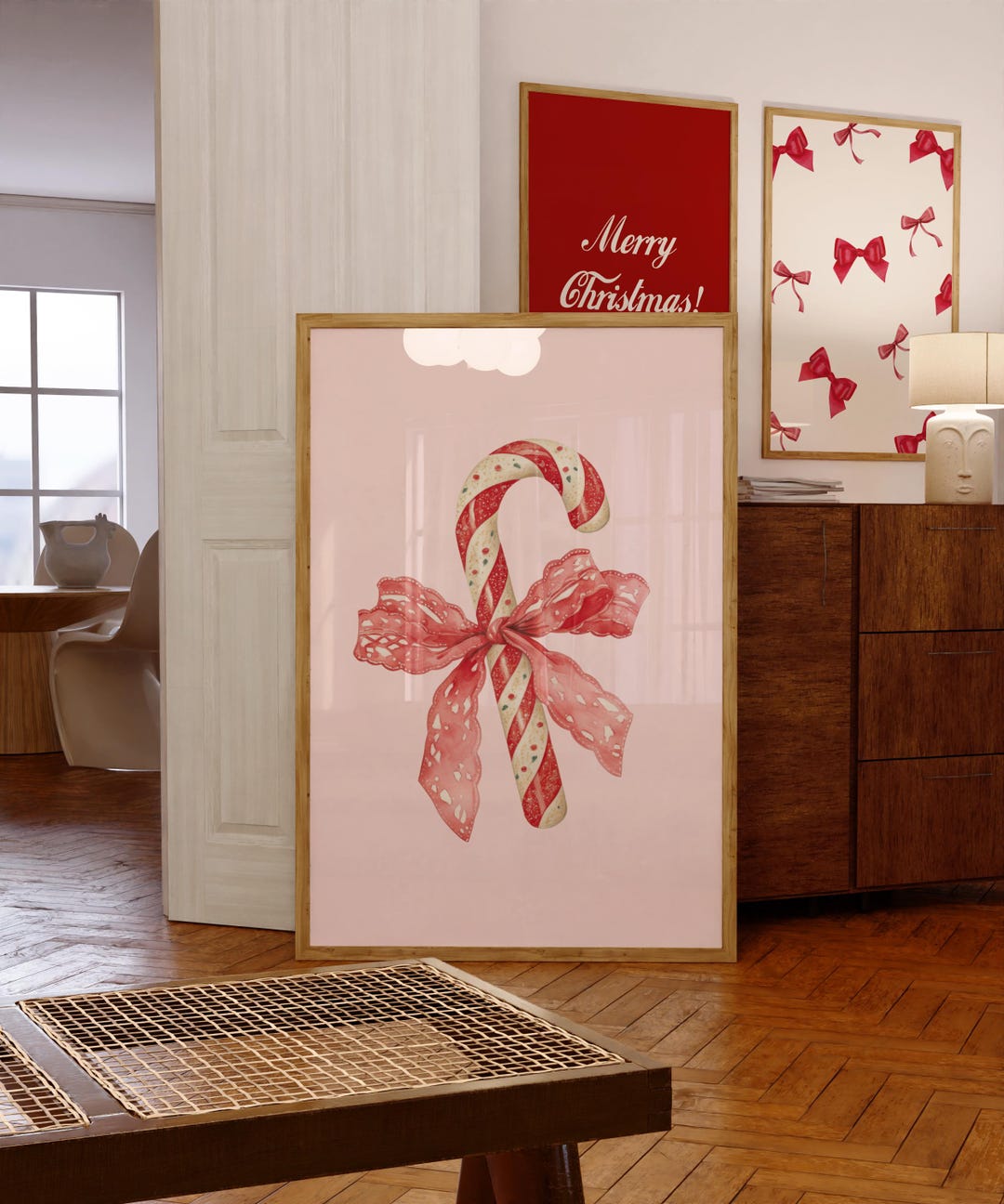 Candy Cane Poster, Girly Christmas Poster, Pink Christmas Poster ...