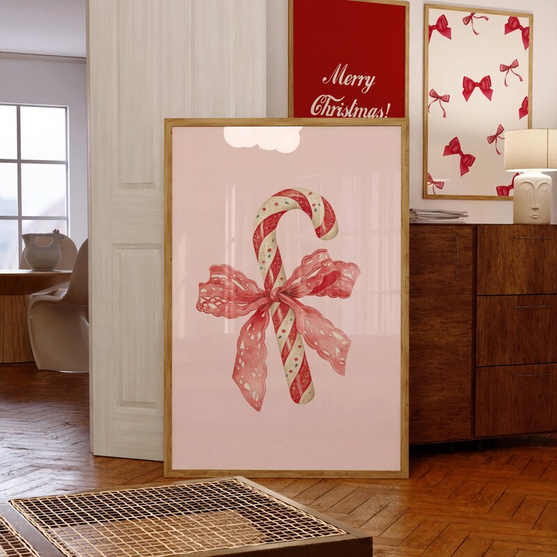 Pink Christmas Print - Etsy